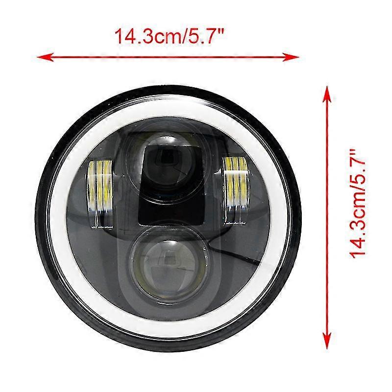 Exquisite 5.75" Inch Black Led Headlight Projector Halo Ring High Low ...