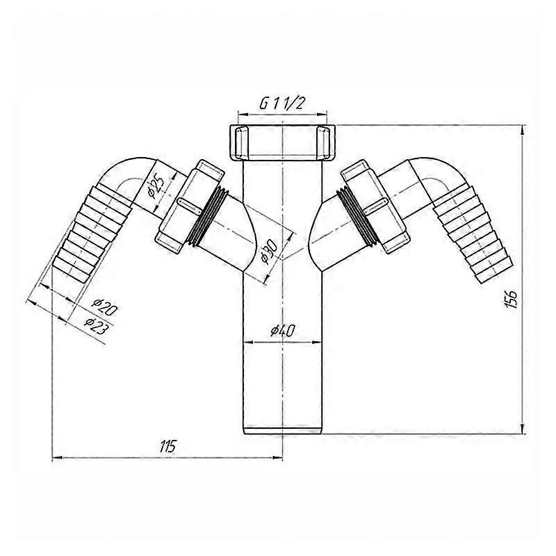 Drain Waste Trap Pipe Connector 1 1/2" BSP x 40mm with Double ...