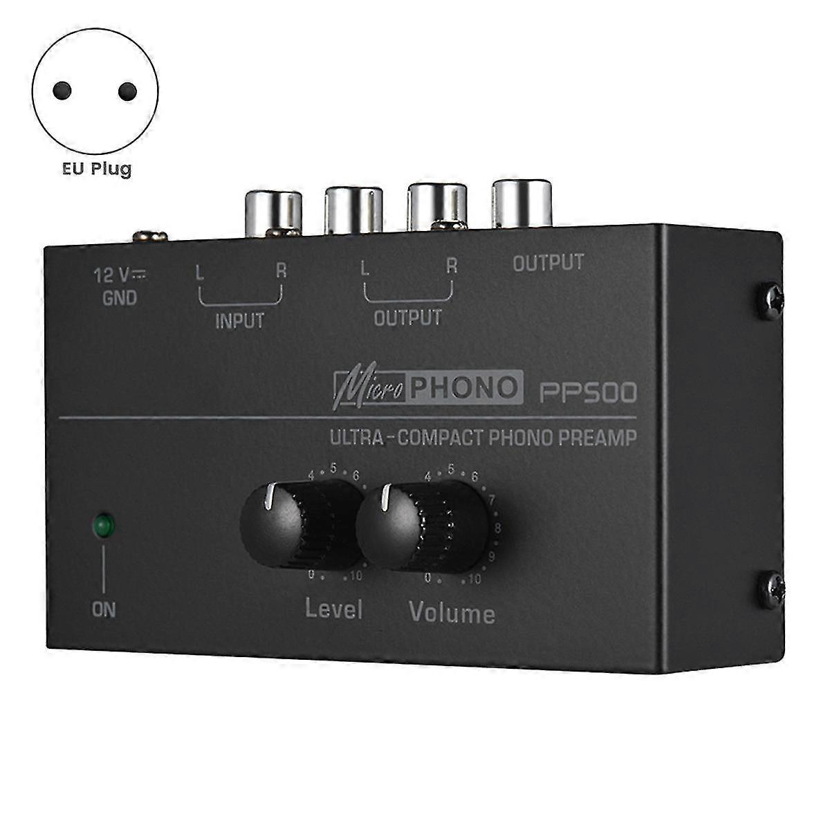 PP500 Ultra-Compact Phono Preamp Pre Amp Preamplifier with Level Volume ...
