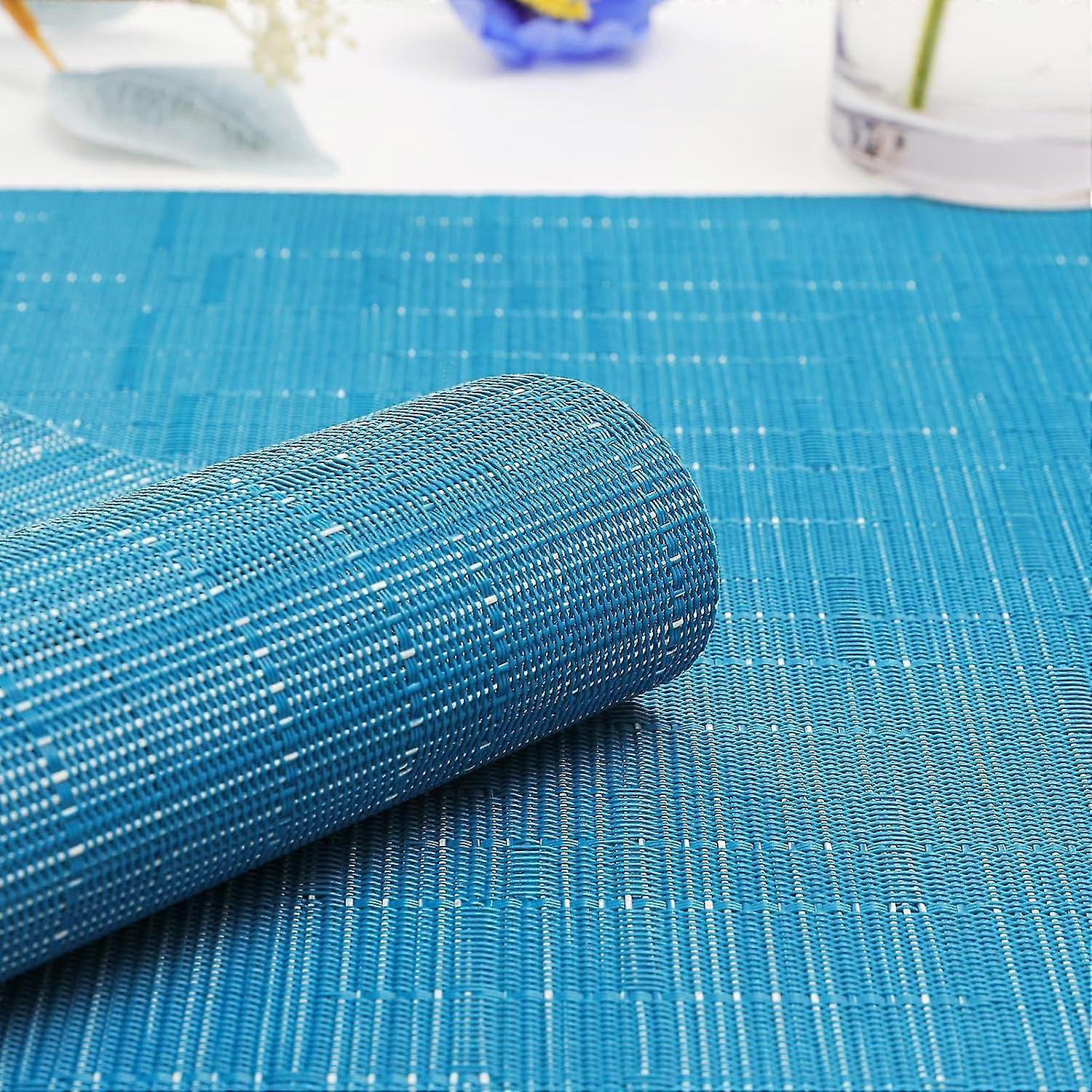 (18"X12",Blue) Table Mats Set of 6, Place Mats Table Placemats Washable ...