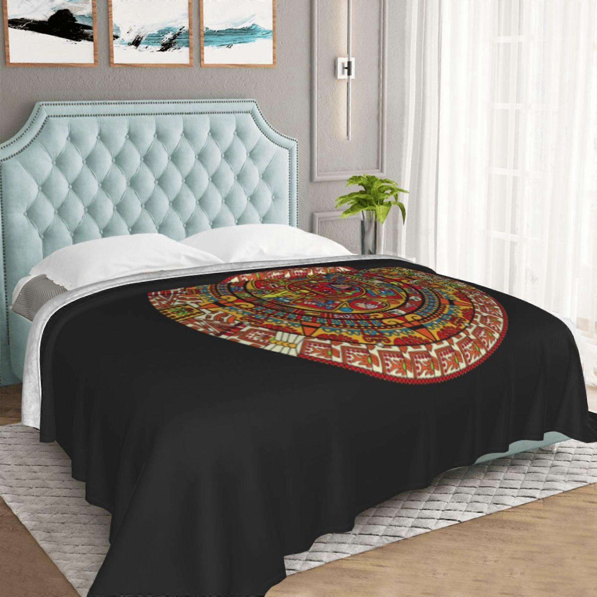 Colorfull Maya Aztec Calendar Pattern Cozy Soft Air Conditioner Throw ...