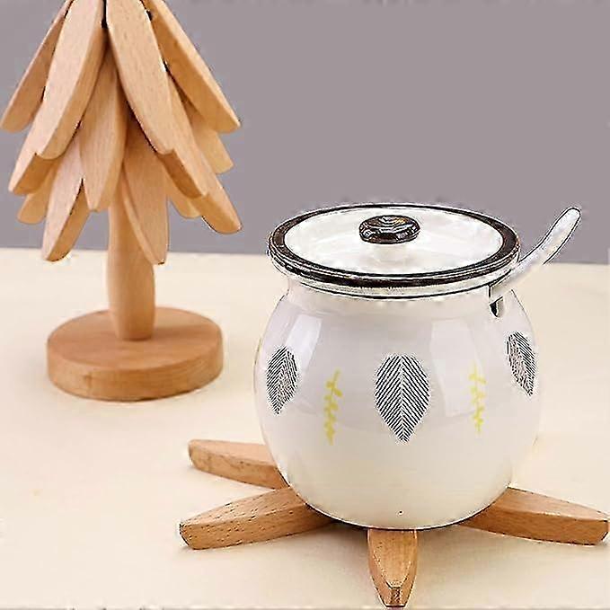 Solid Wood Insulation Pad, Tree-Shaped Trivet Mat, Kitchen Countertop ...