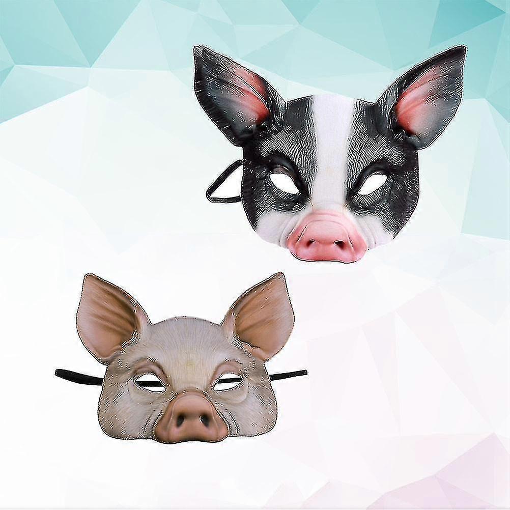 2 Pcs Halloween Costumes Animal Pig Mask Animal Mask Pig Pig Face Mask ...