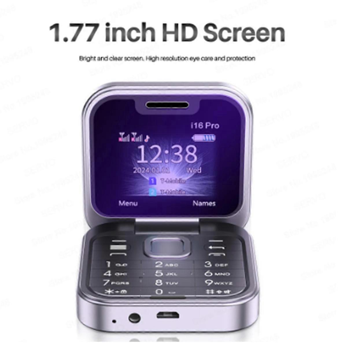 Mini Flip Mobile Phone FM Radio Voice Blacklist Speed Dial Vibration ...