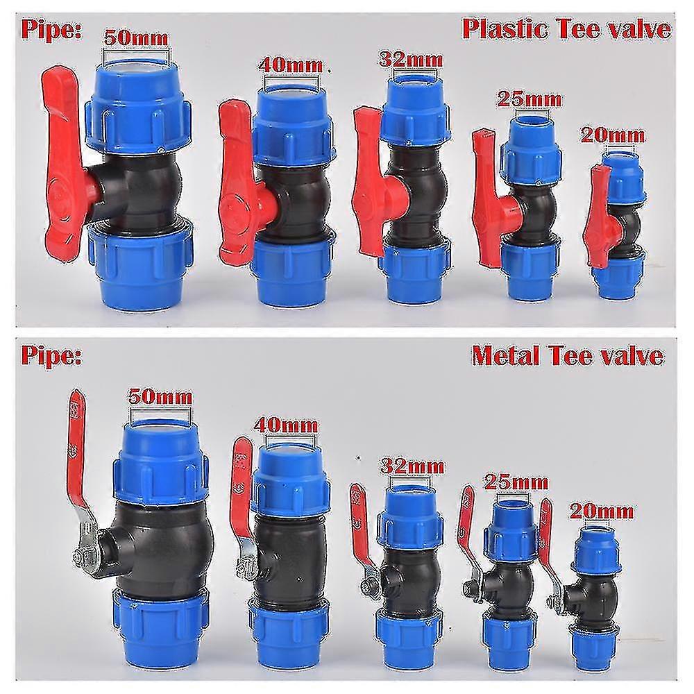 20/25/32/40/50mm Pvc Pe Tube Tap Water Splitter Plastic Valve Connector ...