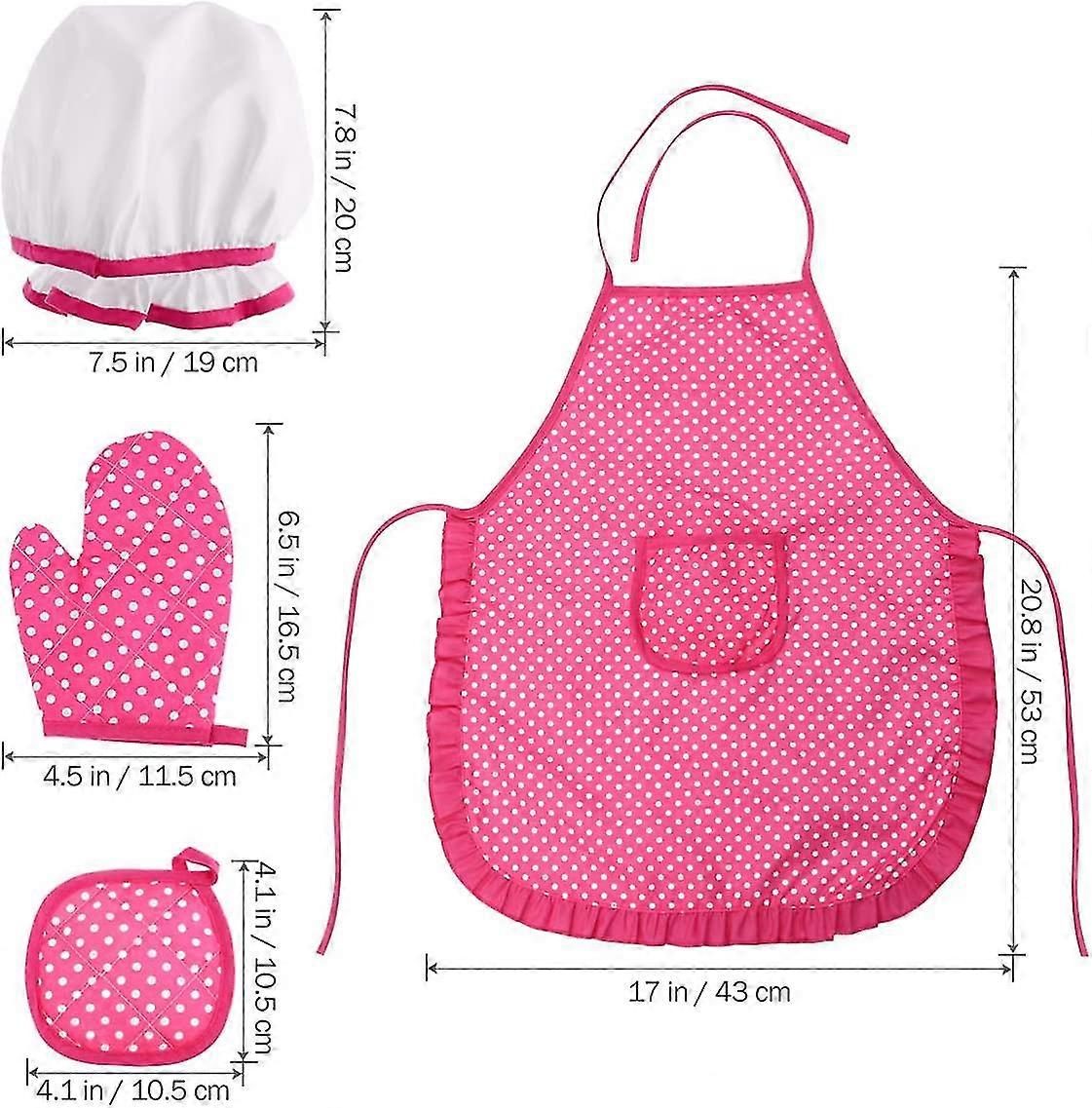 11pcs Chef Set, Kitchen Costume Role Play, Girls Apron With Chef Hat ...