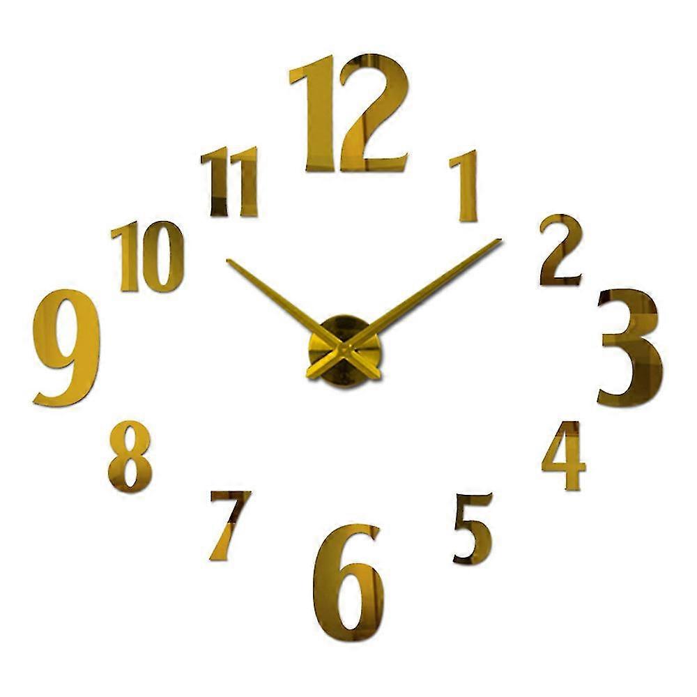 Diy Wall Clock Modern Mute Large Wall Clock Mirror Wall Sticker Clock ...