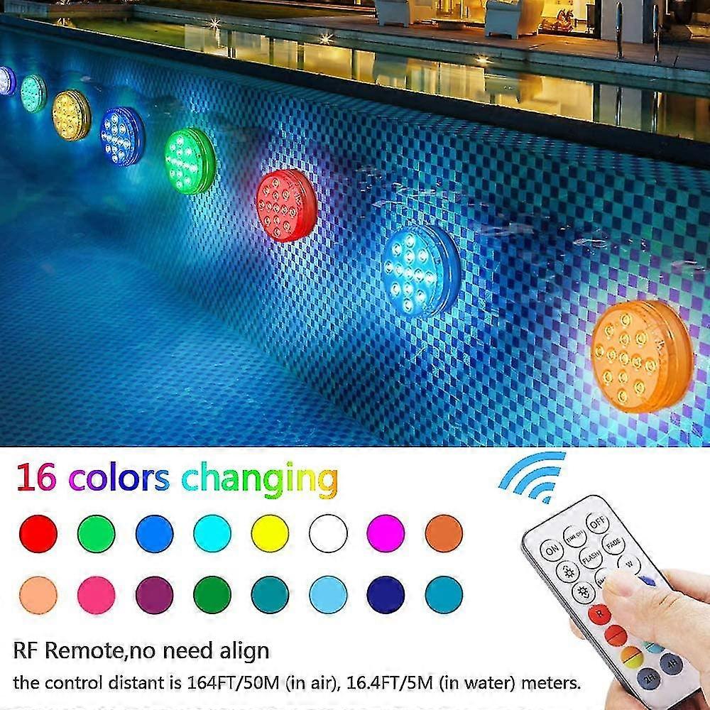 Underwater Light, Led Underwater Lights Pool Lighting Magnetic Waterproof Light With Remote ...