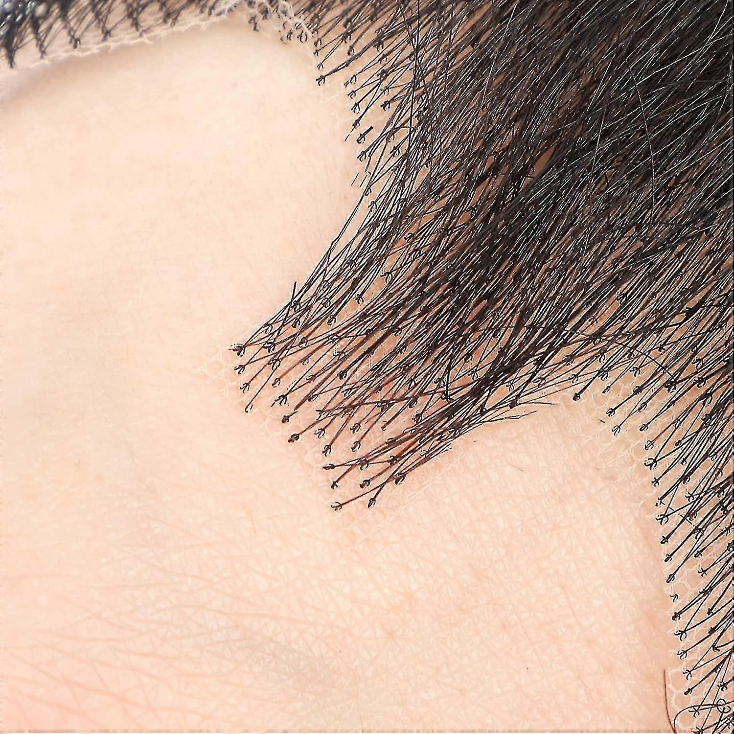 A-Fake Beard Realistic 100% Human Hair Full Hand Tied Goatee Black For ...