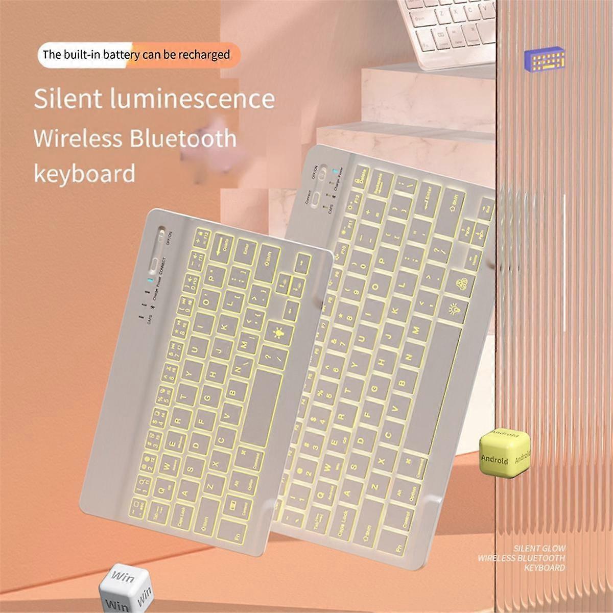 10inch Backlit Keyboard Bluetooth Protable Mini Mute Keyboard for Cell ...