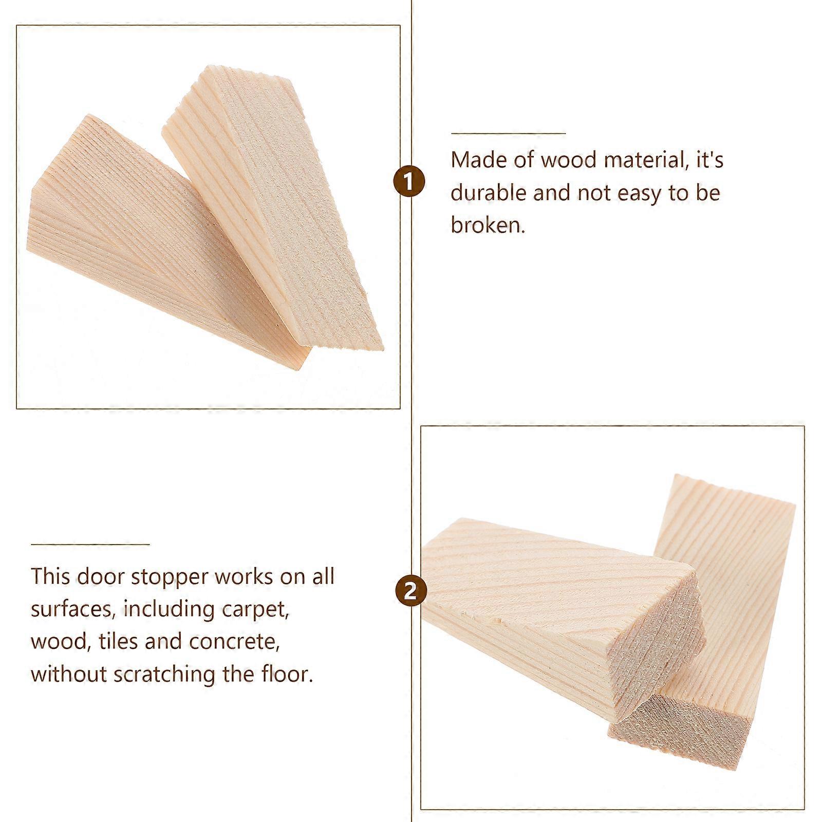 5Pcs Door Stop Sturdy Wooden Door Stopper Practical Triangular Wedges ...
