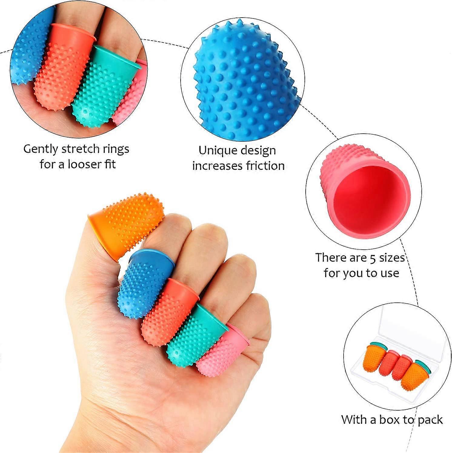 10 Pieces Rubber Finger Tips Office Rubber Thimbles Silicone Thimble ...