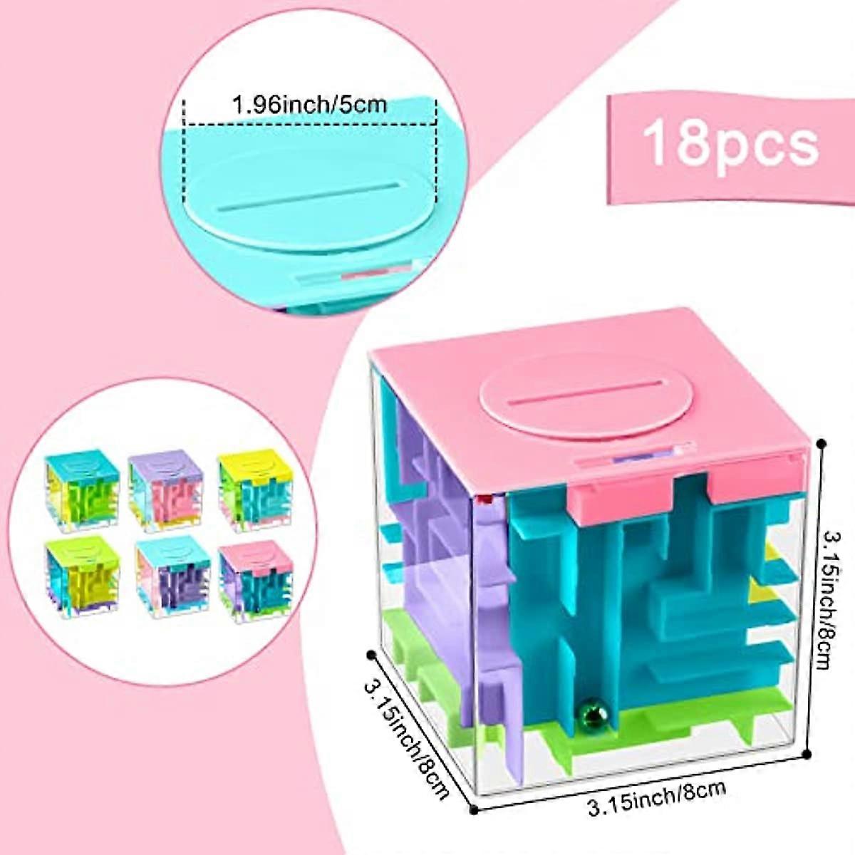 18 Pieces Money Maze Puzzle Box Puzzle Money Holder Box for Cash Maze ...