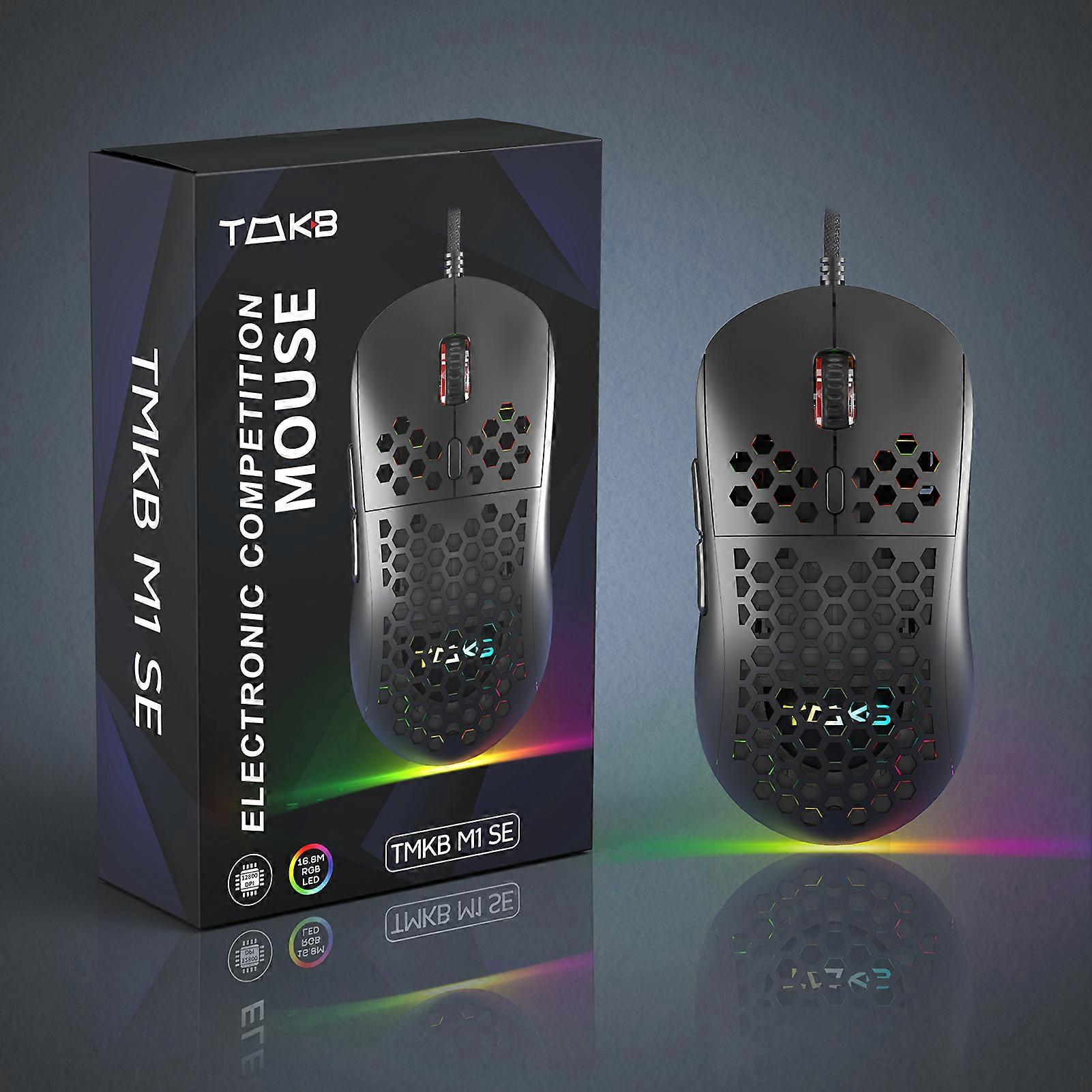TMKB M1SE RGB Wired Gaming Mouse 12800 DPI Optical Mouse For Computer ...