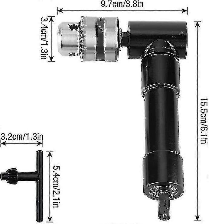 Right Angle Drill Chuck, Self-tightening 90 Right Angle Chuck, Electric ...