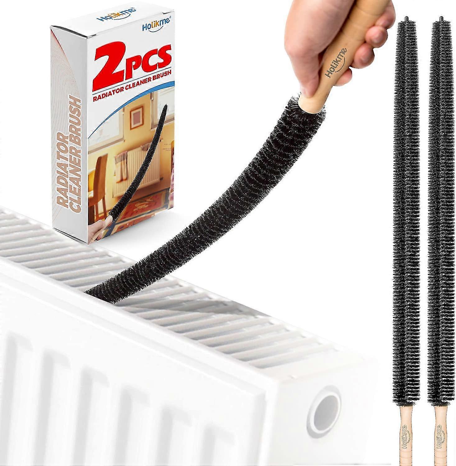 Radiator Cleaner Brush, 2 Pack Radiator Duster, Long Flexible With Wood ...