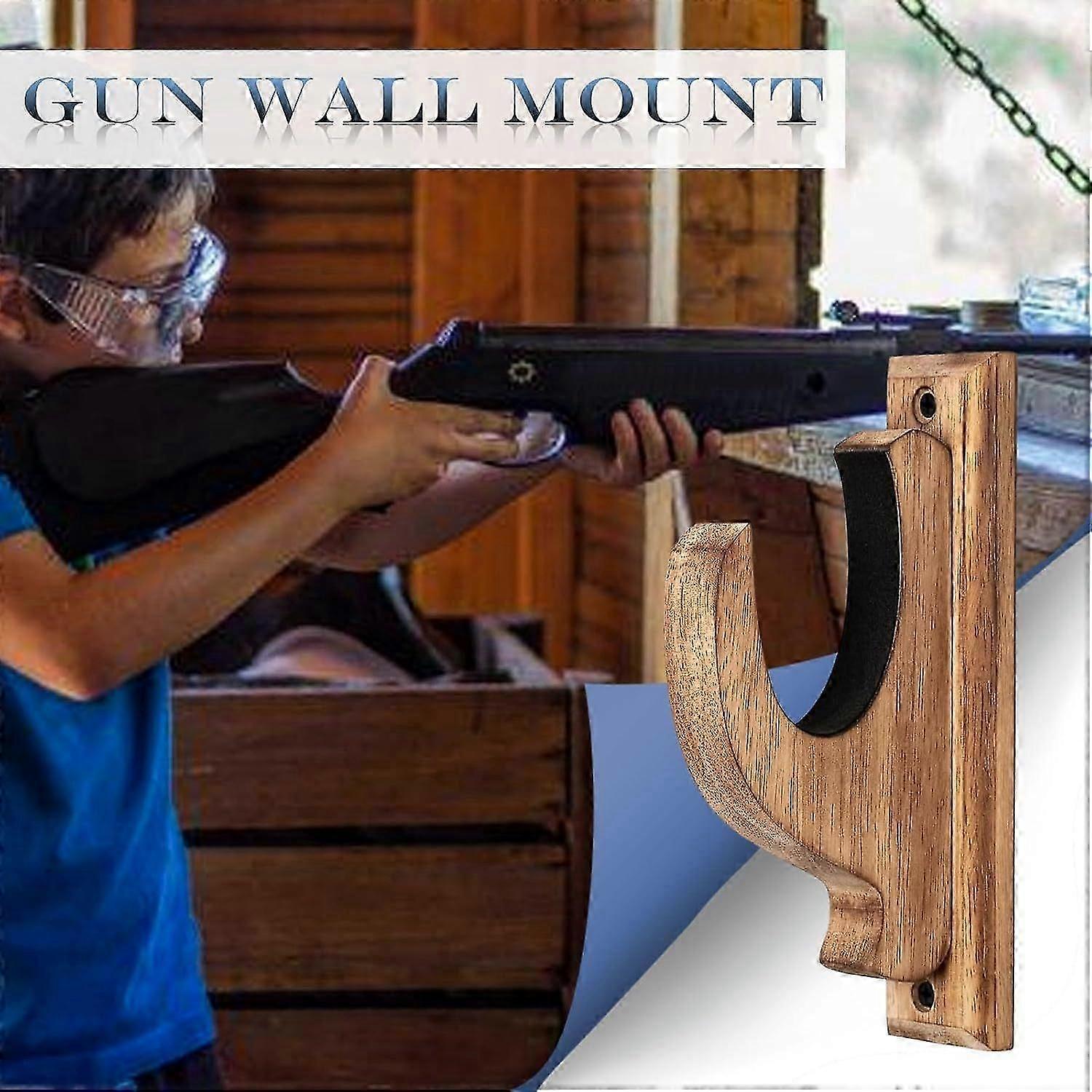 Gun Rack Wood Shotgun Rifle Wall Mount Holder Display Rack | Fruugo UK
