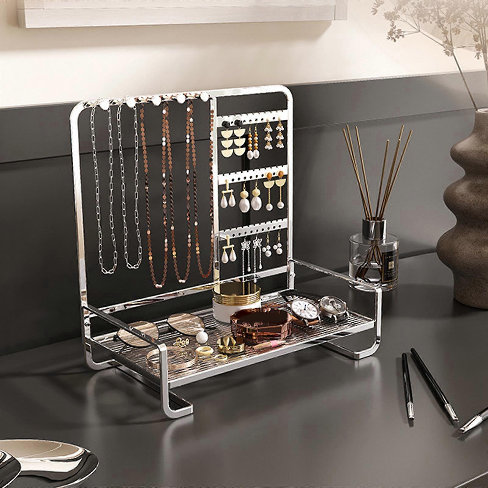 Elegant Metal Jewelry Stand with Tray Stylish Jewelry Stand Organizers ...
