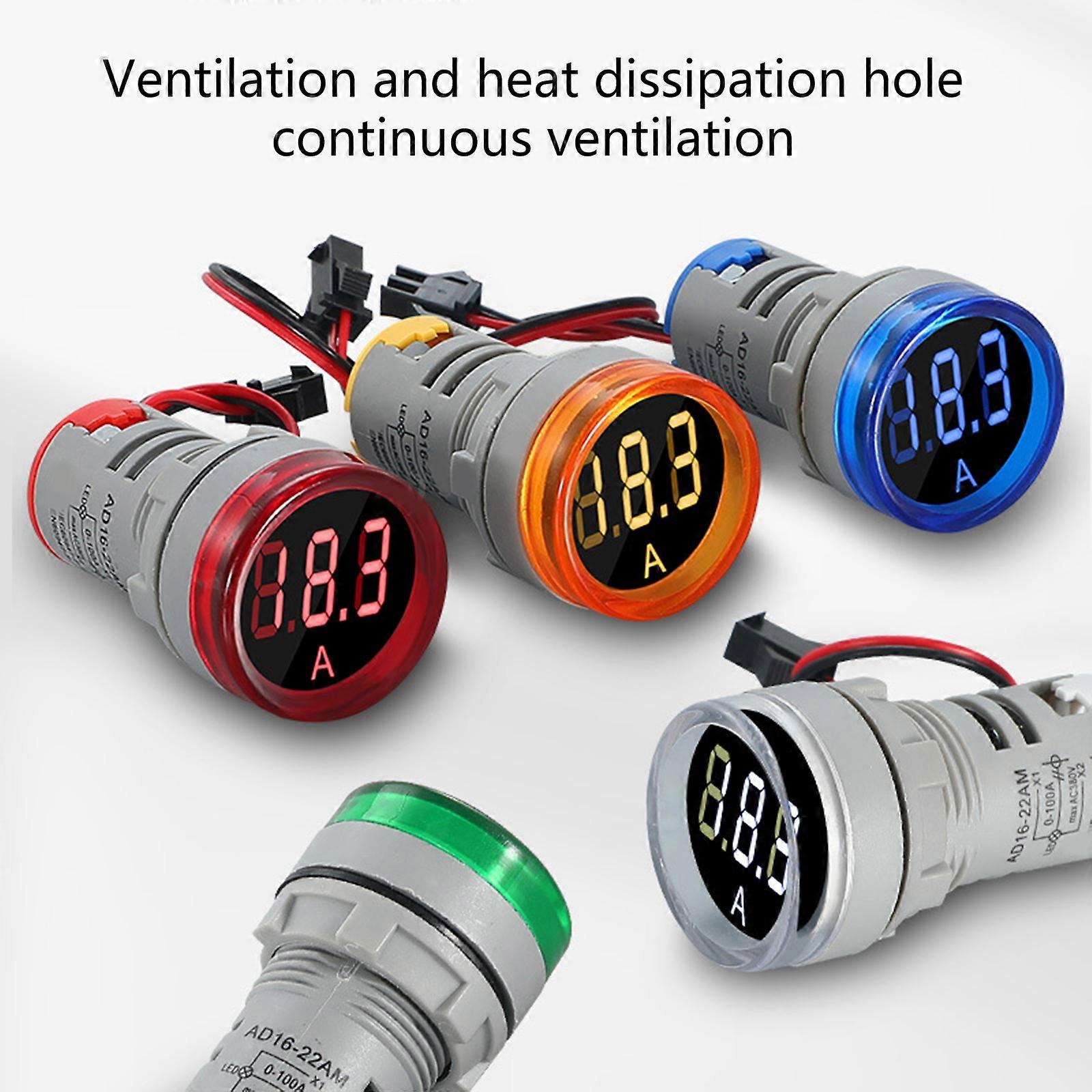 100A Current Meter Voltage Current Monitors Digital LED Display ...