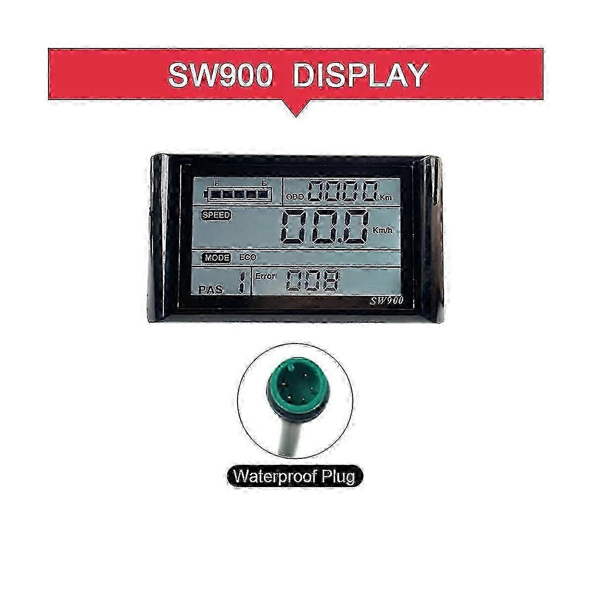 Waterproof LCD Display Speed Meter for Ebike SW900 24-72V Electric Bicycle Control & Record ...