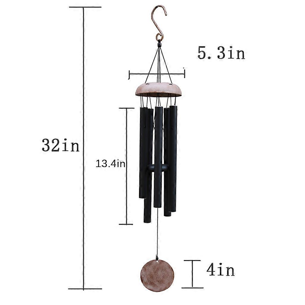 Outdoor Wind Chime, with 5 Aluminum Tubes, Wooden Wind Chime to ...