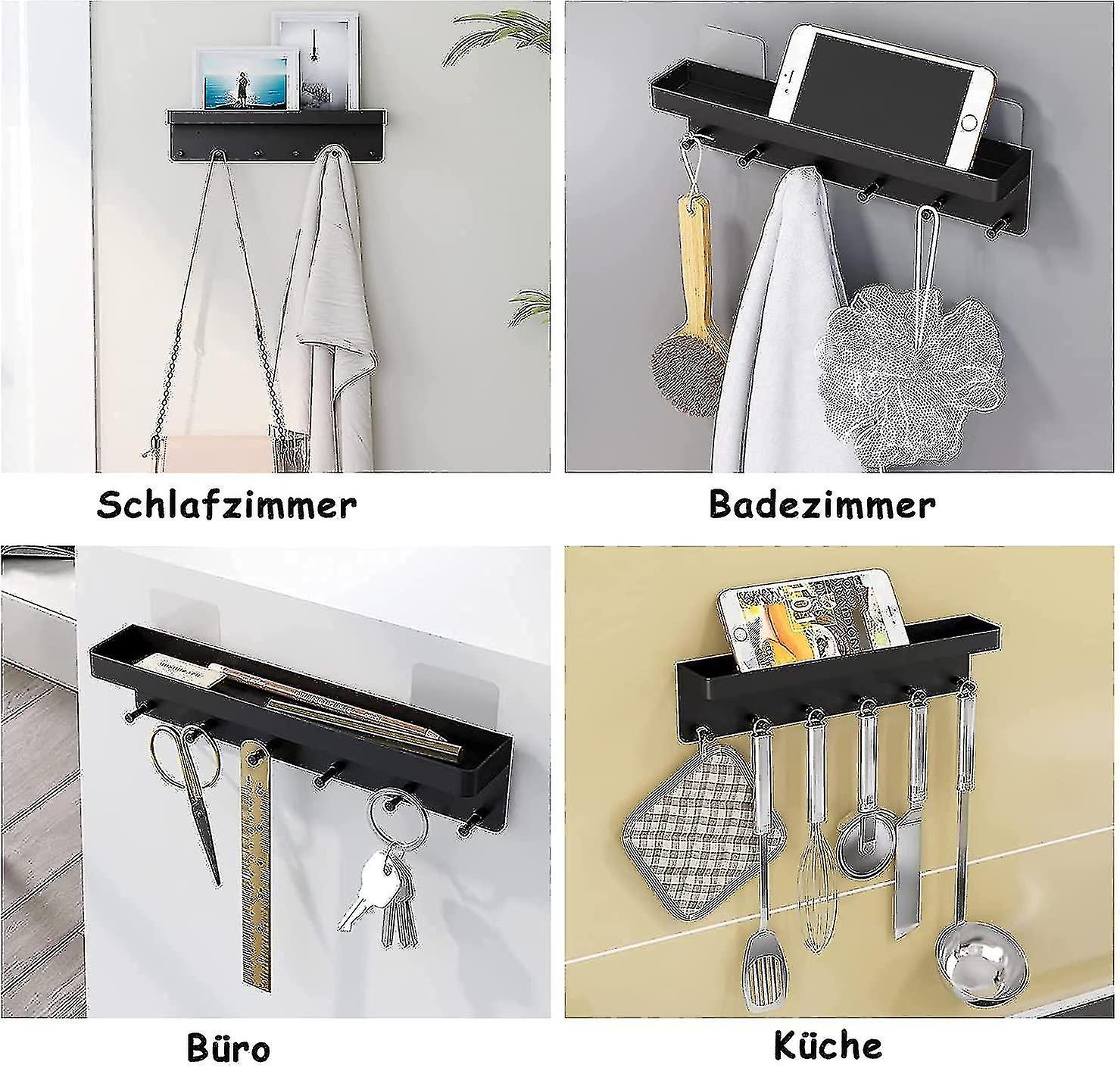 Key Rack With Shelf Self-adhesive Key Holder Without Drilling Modern ...