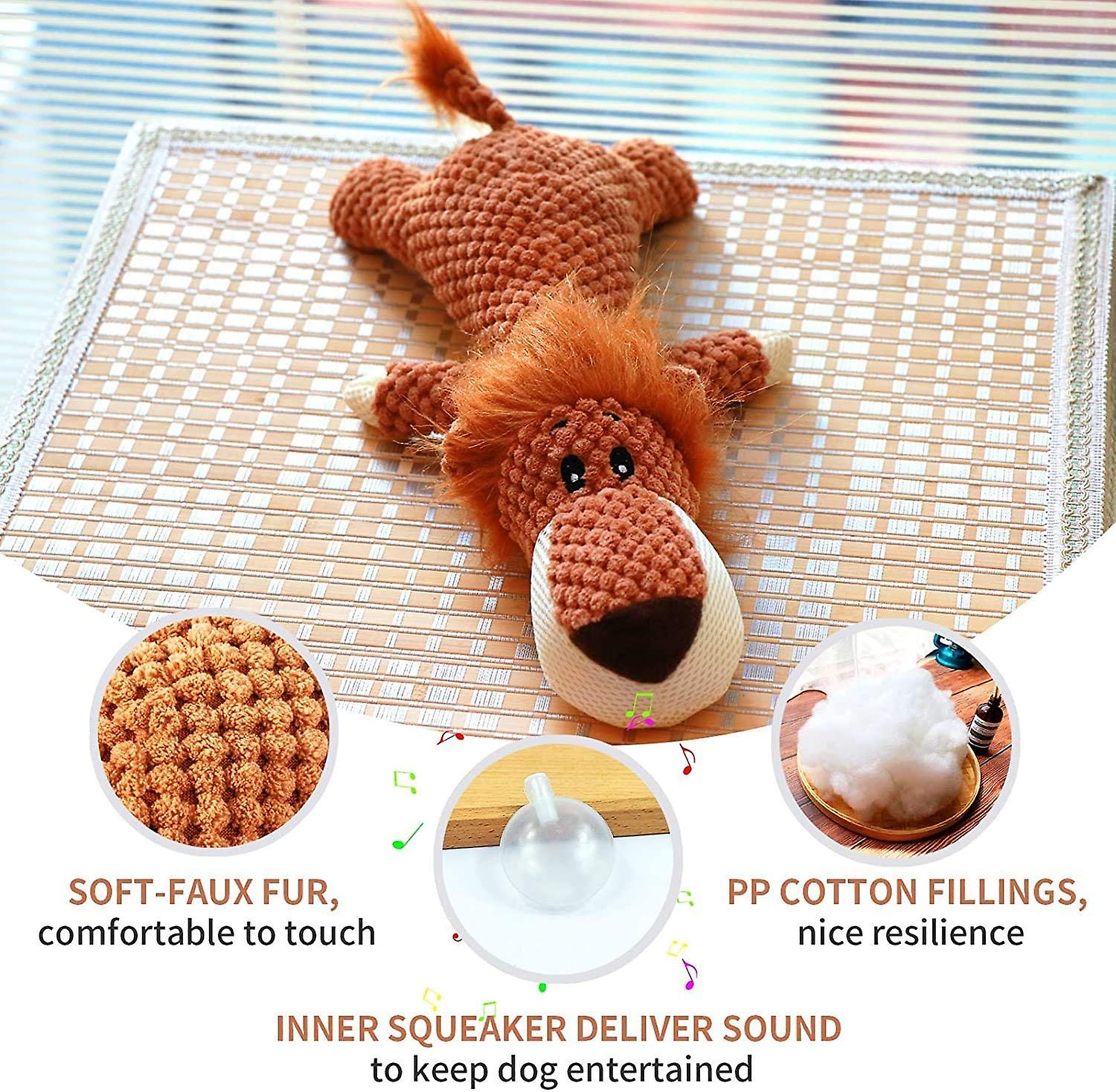 Dog Toys, Squeaky Puppy Toy, Interactive Stuffed Lion Plush Toy and ...