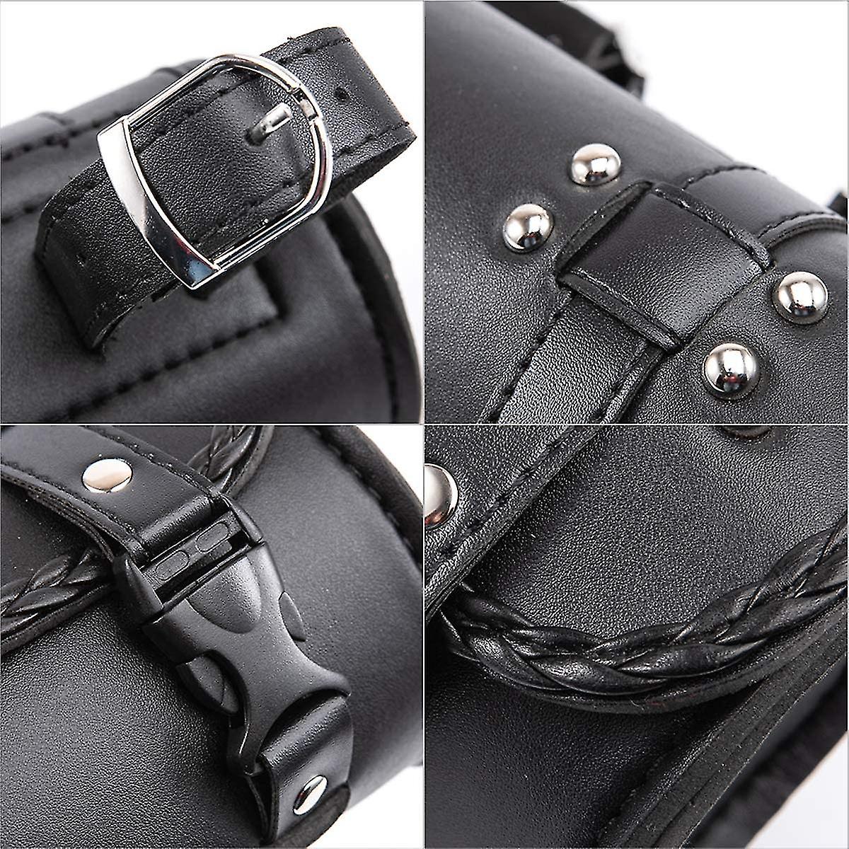 Motorcycle Compatiblek Bag Pu Leather Bicycle Handlebar Tool Pouch ...