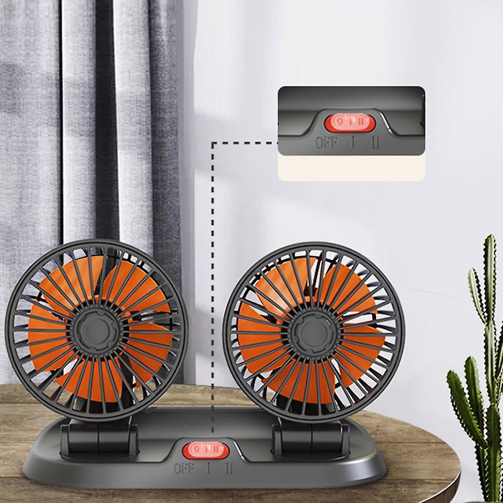 12V/24V Car Cooling Fan 360 Rotation Vehicle Mounted USB Fan Auto ...