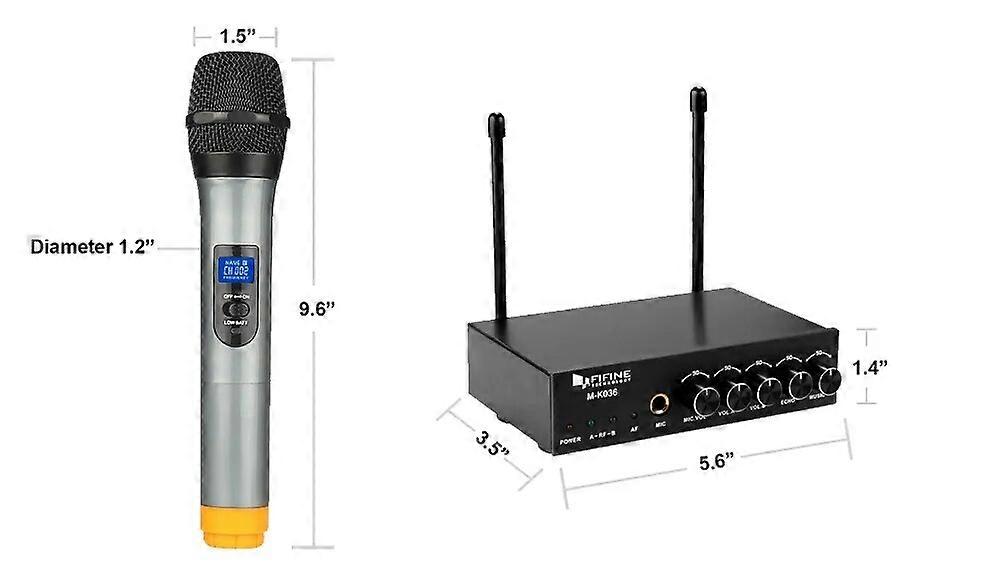 Uhf Dual Channel Wireless Handheld Microphone, Easy-to-use Karaoke ...