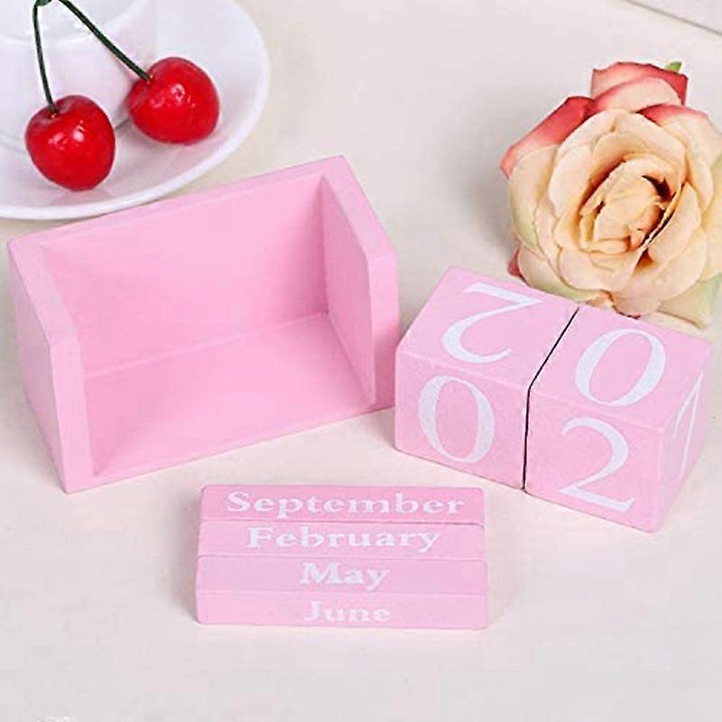 Vintage Wood Calendar Shabby Chic Blocks Desktop Calendar Rustic Wooden ...