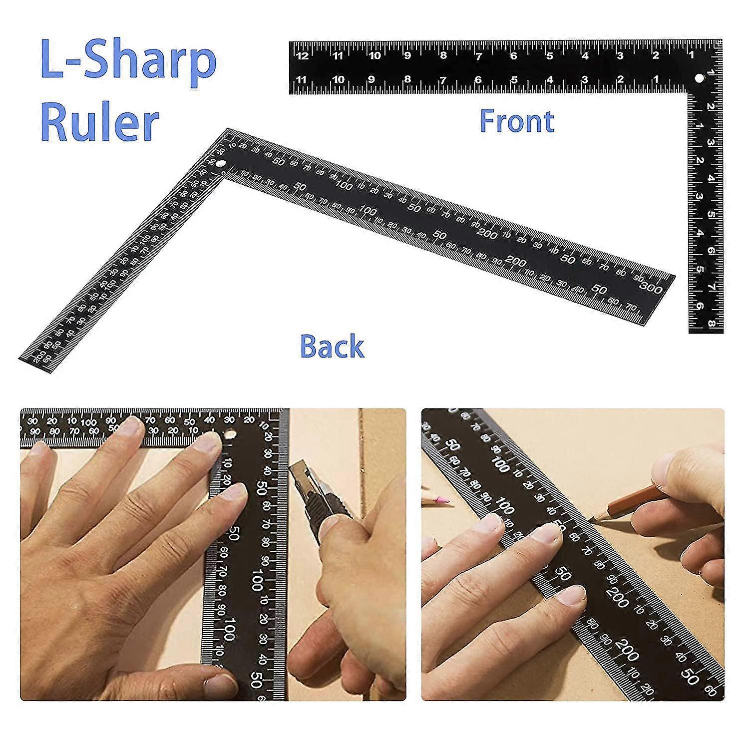 Carpenter Square, 3 Pcs L Square Right Angle Ruler,8 Inch x 12 Inch ...