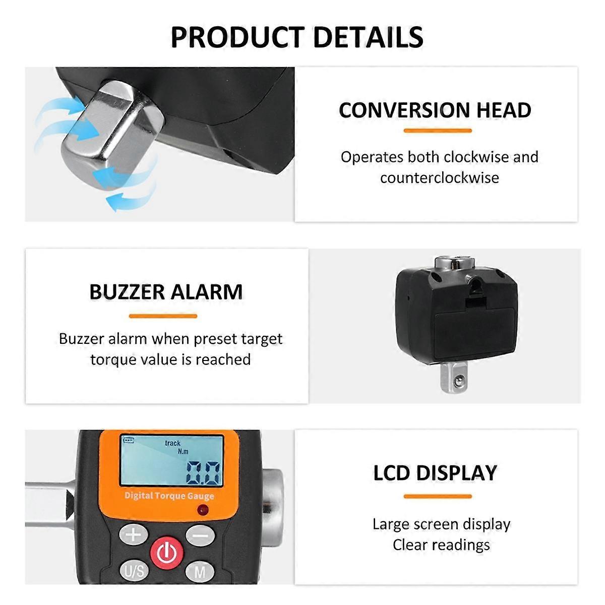 Digital Torque Meter 6-200 M Wrench Torque Tester Electronic Torque ...