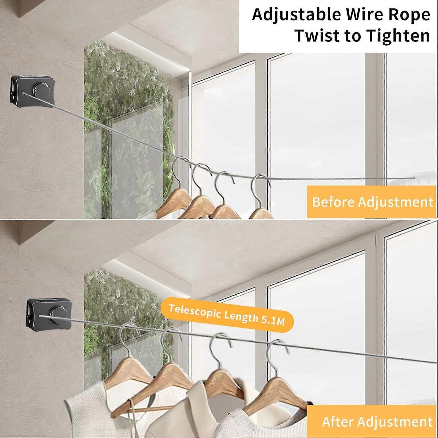 Retractable Clothesline 5.1M: Retractable Outdoor Clothesline ...