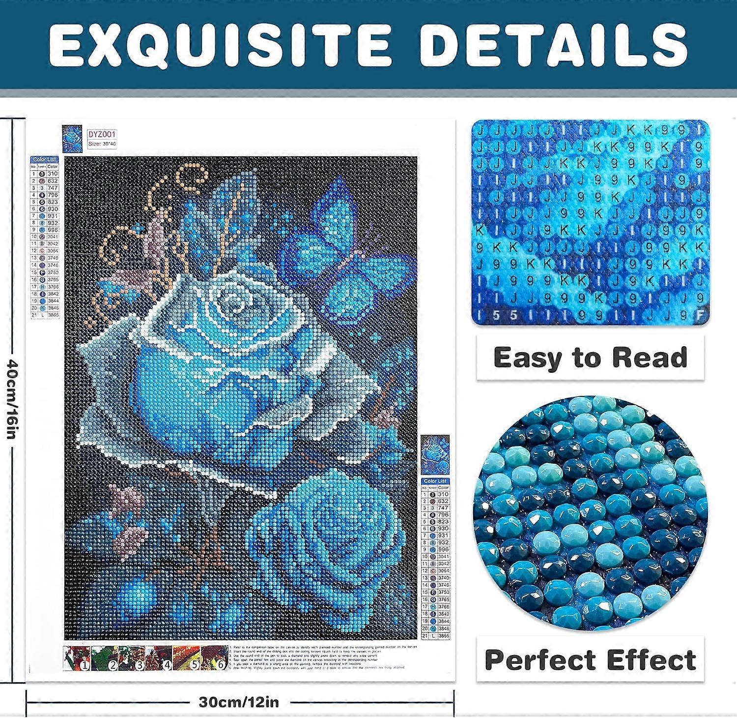 Butterfly Rose Diamond Painting Kits for Adults, 12x16 Inch Full Drill ...