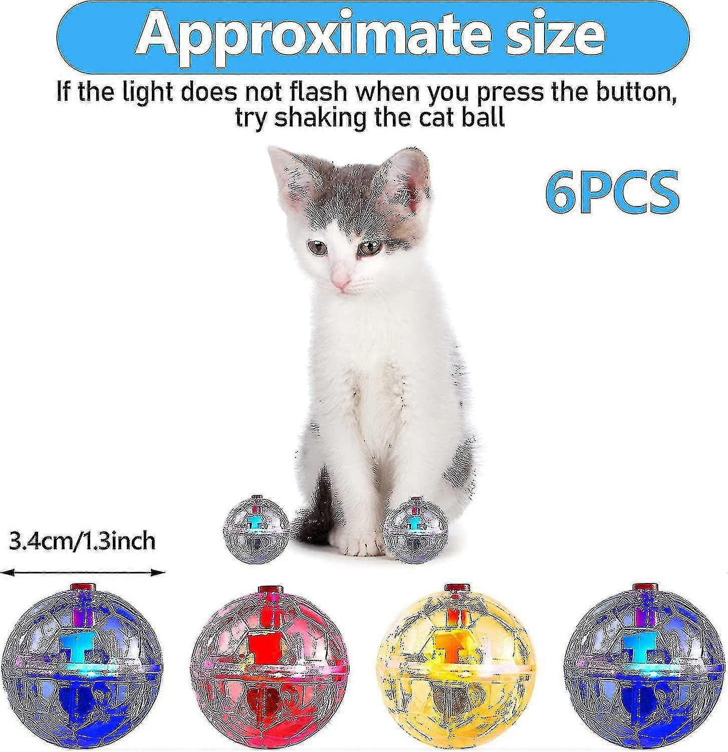 6pcs Led Cat Balls Ghost Hunting Cat Ball Led Motion Activated Cat Toy ...