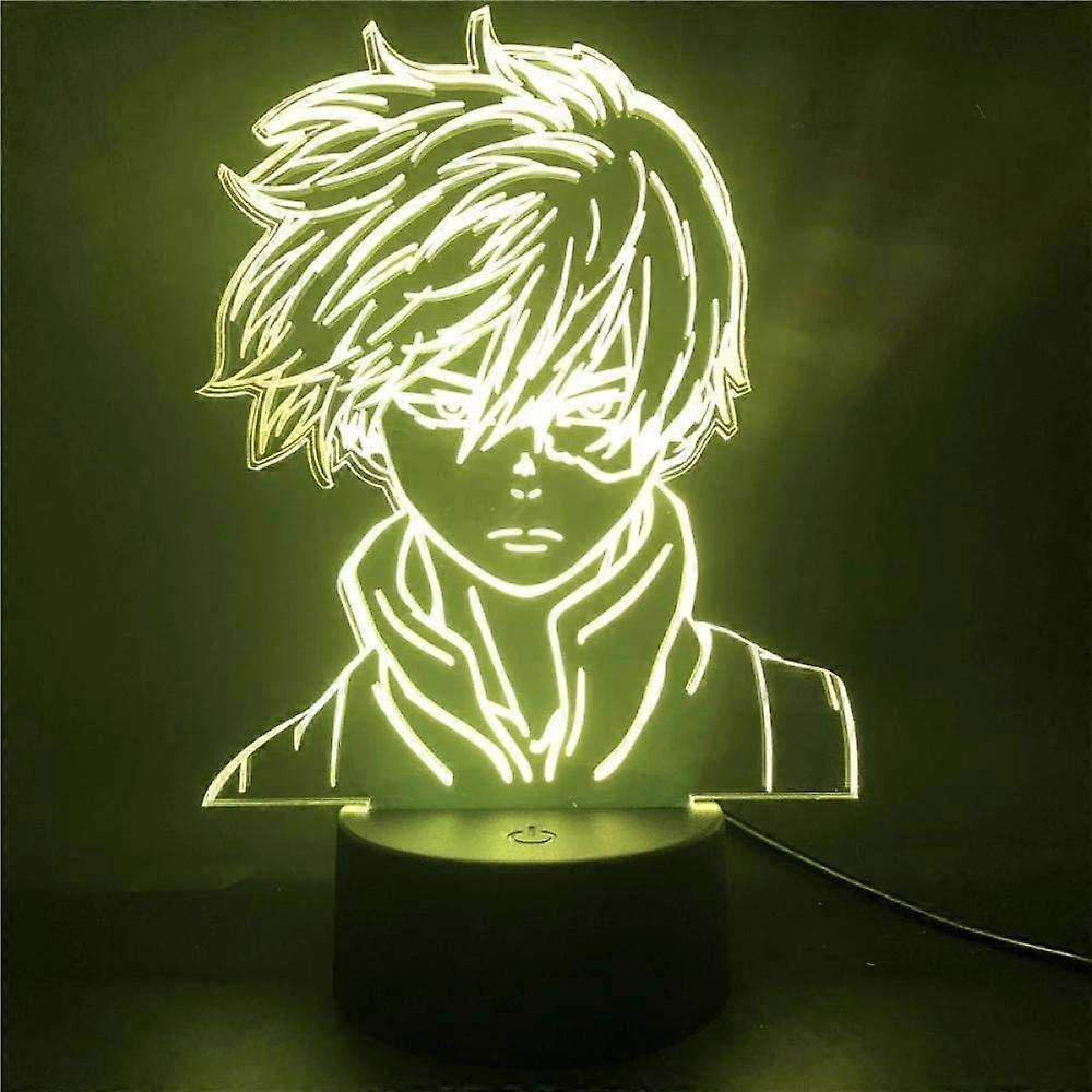 3D LED Lamp Anime My Hero Academia Shoto Todoroki Face Design Night ...