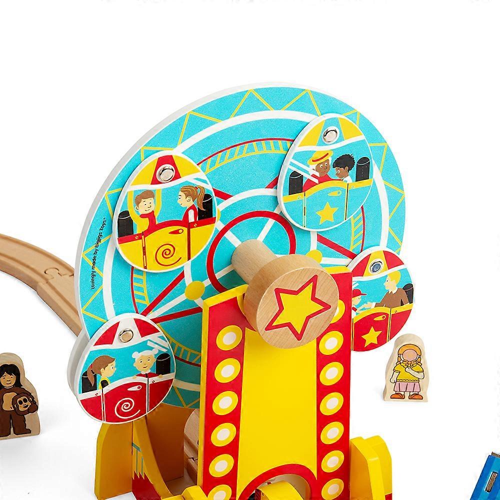 Bigjigs Rail Ferris Wheel Train Set Accessory, Pair with our Fun Fair ...