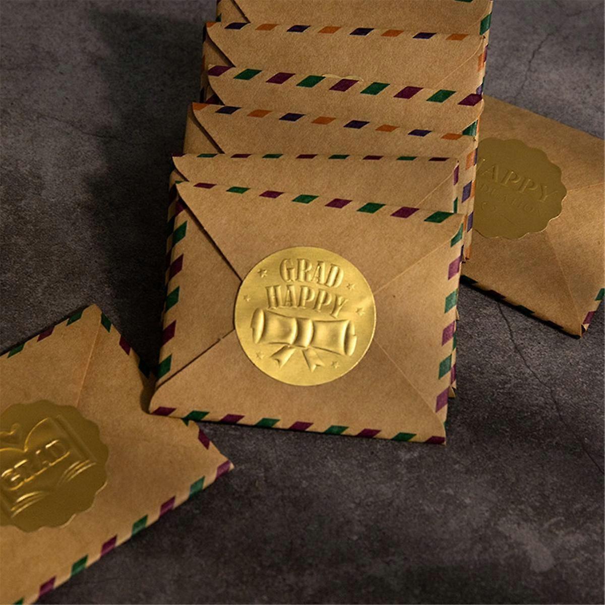 320PCS Graduation Stickers Gold Coin Stickers Gold Embossed Graduation ...