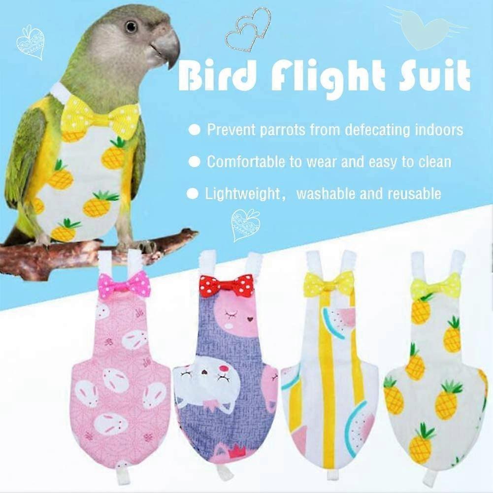 4 Pack Bird Diaper, Soft Birds Flight Suits with Leash Hole, Washable ...
