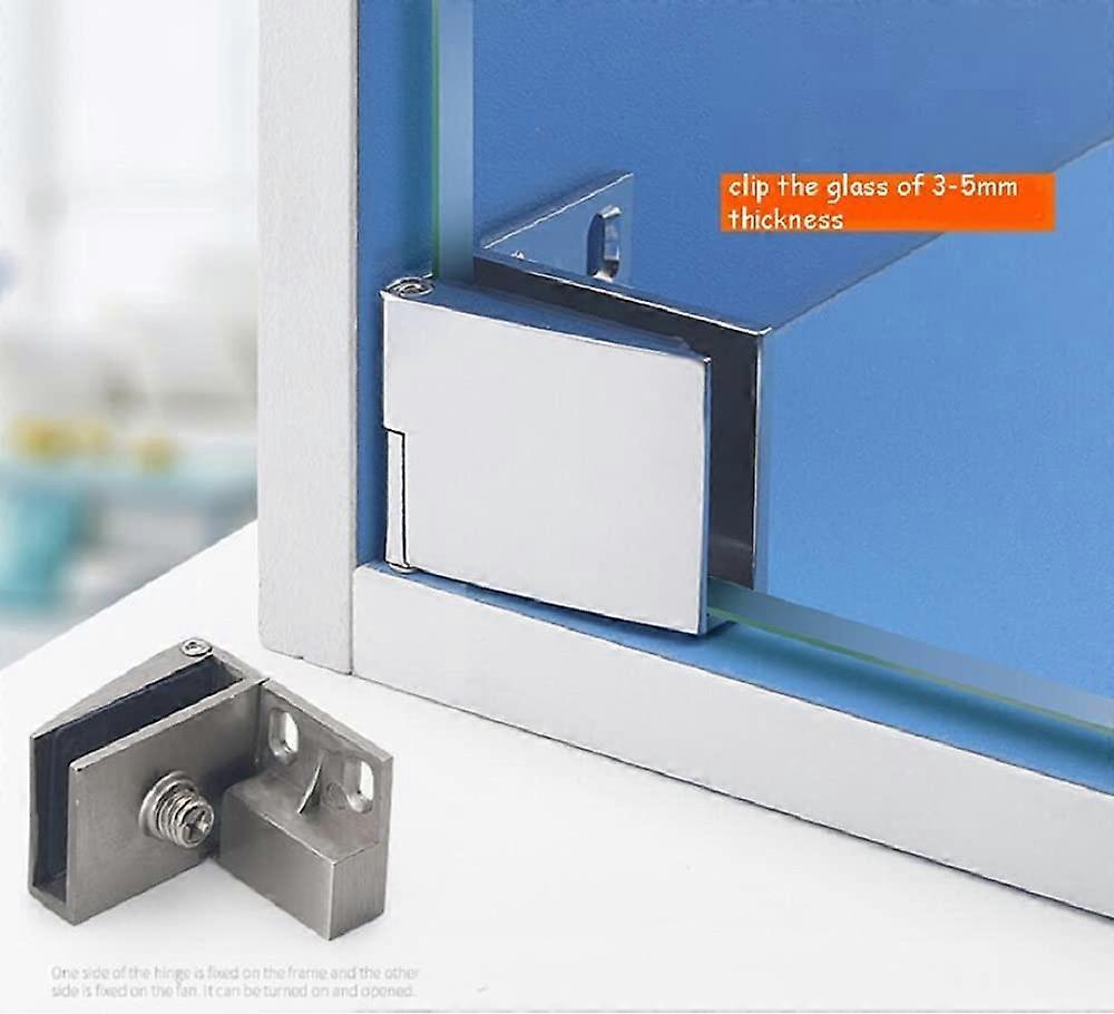 Pair/Frameless Glass Door Hinge Wine Cabinet Showcase Integrated Side ...