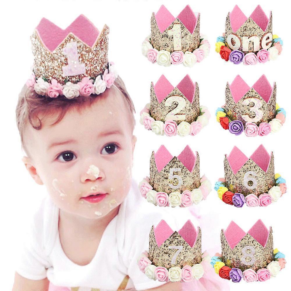Princess Party Crown,Baby Girl First Birthday Crown Hat,Golden Flash ...