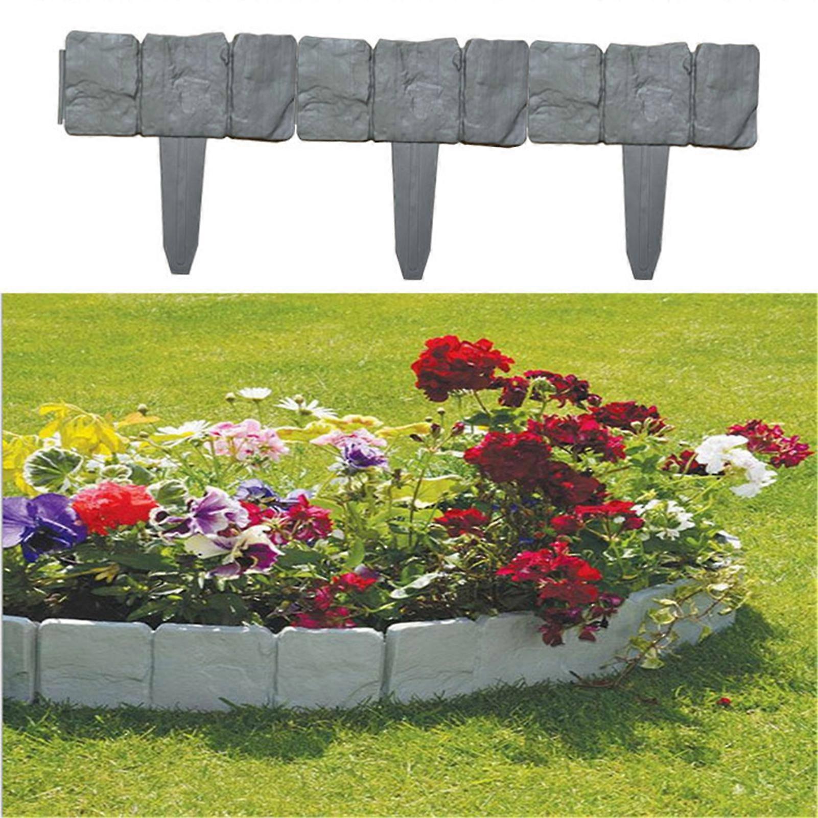 10pcs Garden Edging Border Faux Stone Form Design Anti-deform Garden ...
