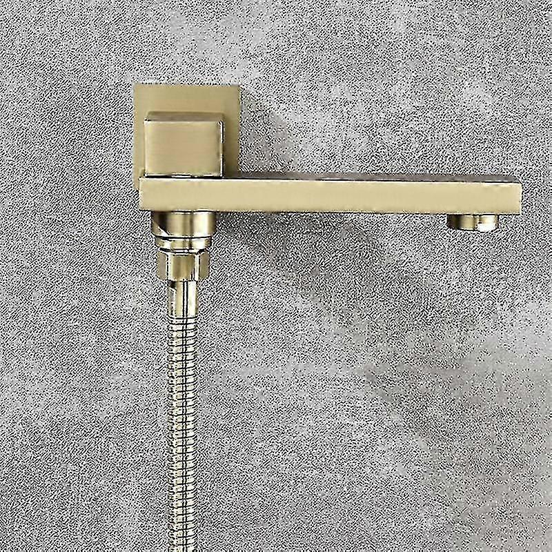 G1/2" Square Wall Mounted Solid Brass Shower Spout With Diverter Valve ...