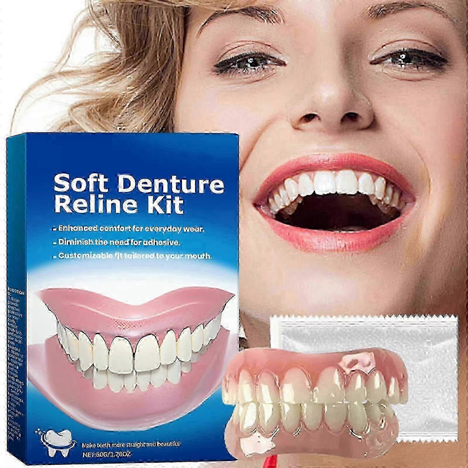 Perfect Fit Denture Silicone Reline Kit Soft Denture Reline For Men And ...