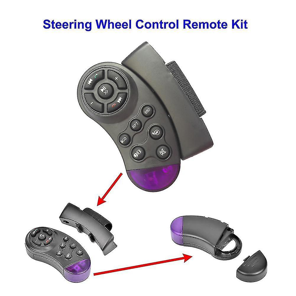 Car Steering Wheel Wireless Remote Control 11 Buttons Multimedia Key Ir ...