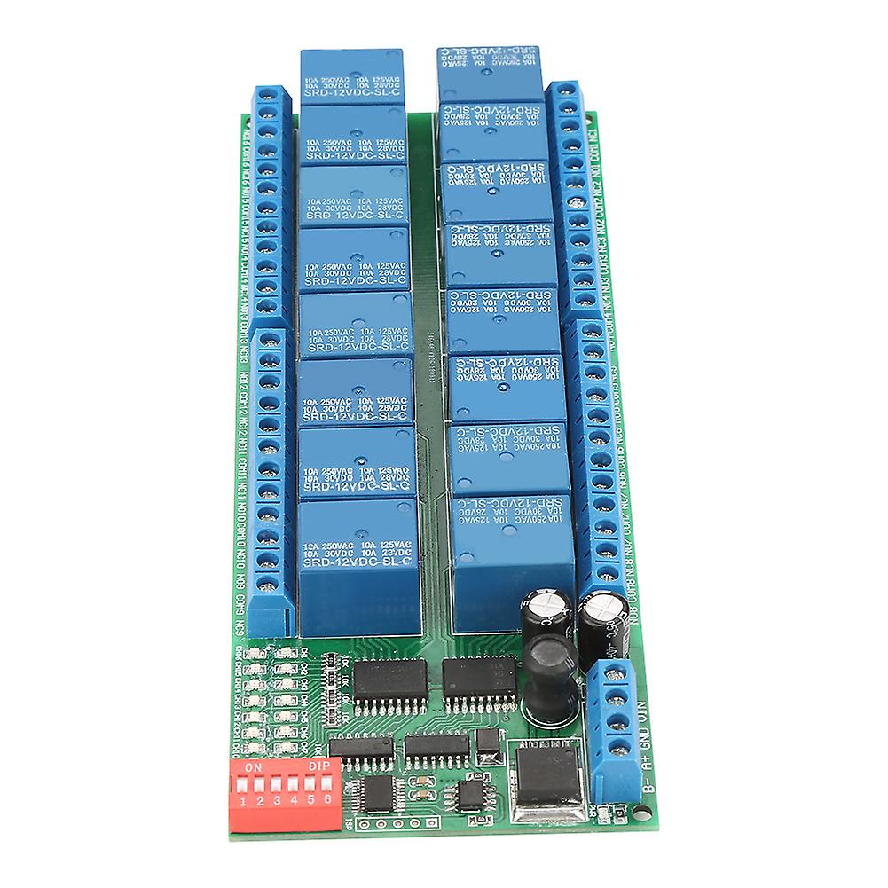 DC 12V 16 Channel MODBUS RTU RS485 Relay Module Board PLC Controller Serial Port Switch | Fruugo CA