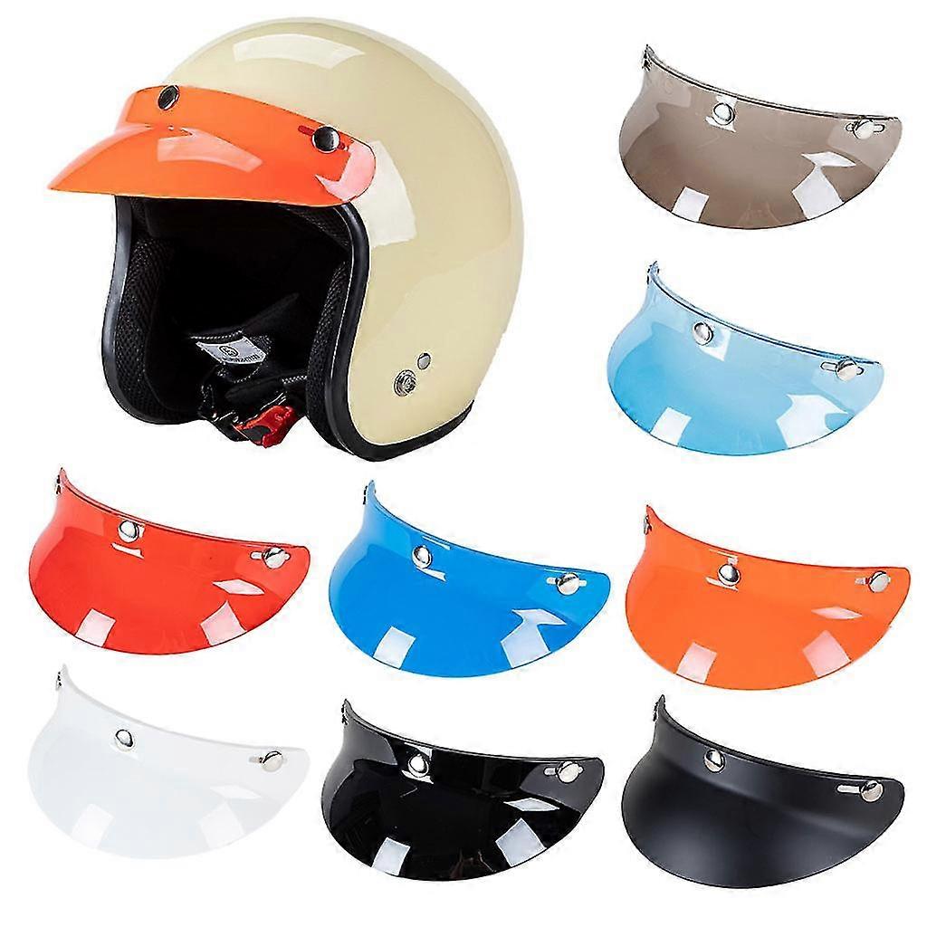 3-snap Helmet Bubble Visor Lens For 3/4 Retro Open Face Motorcycle Helmet | Fruugo UK