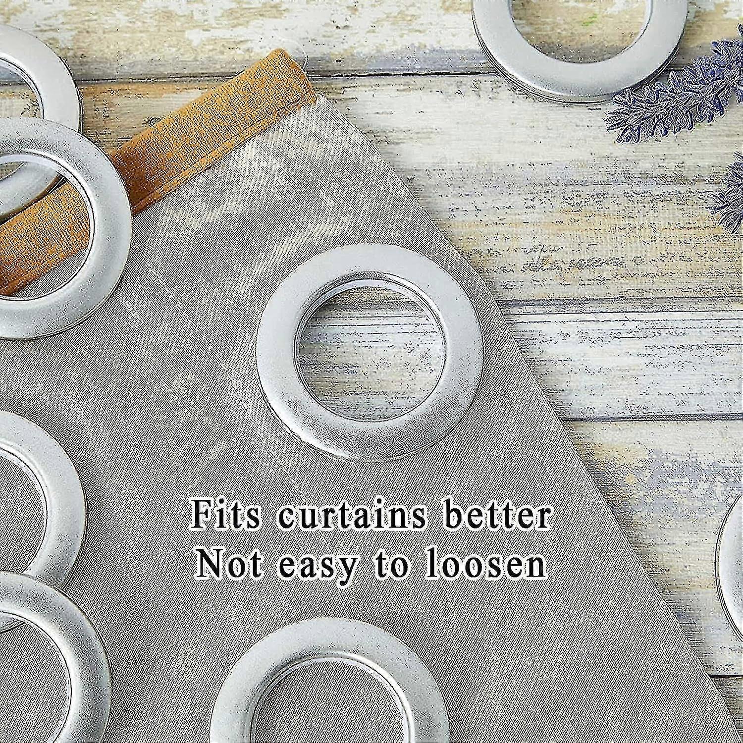 50 Pieces Round Curtain Rod Rings Plastic Curtain Eyelet Rings Clips ...