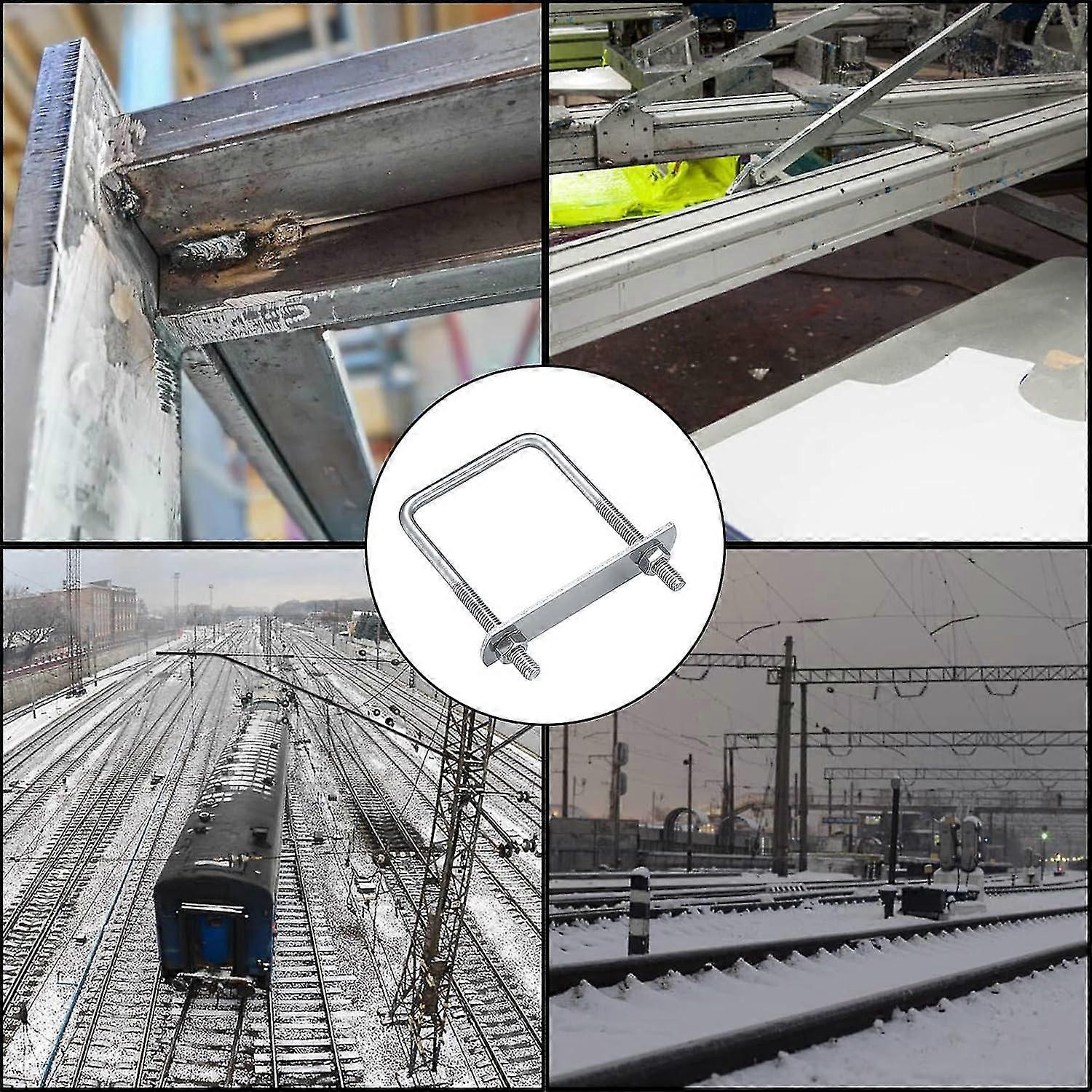 6 Pieces U-Bolts, M6 U-Bolts, Stainless Steel U-Bolts with Nut Washer ...